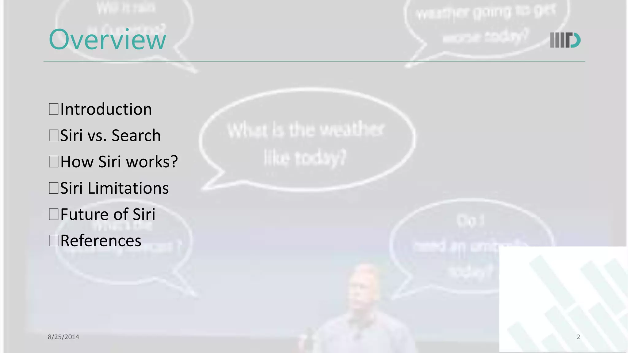 Siri voice controlled personal assistant | PPTX