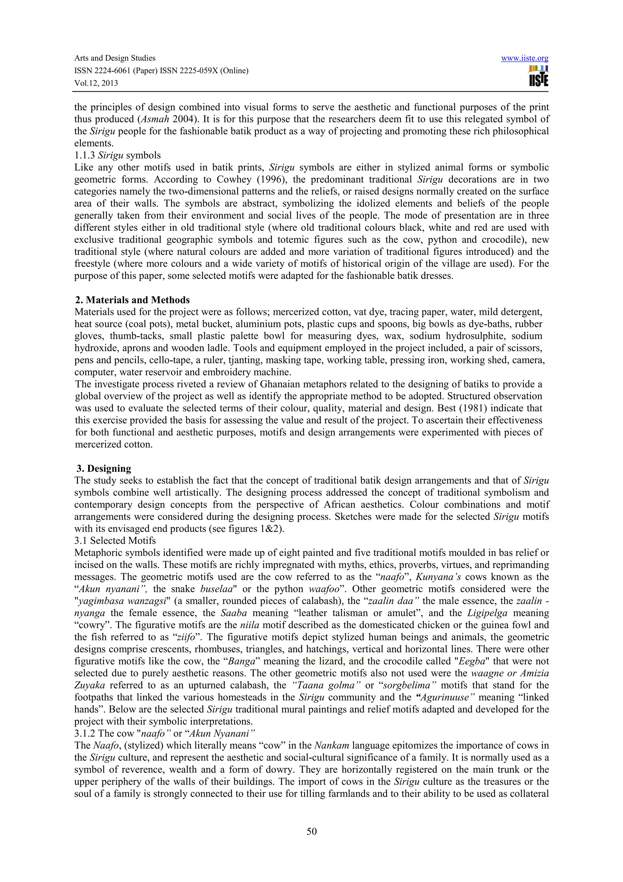 Sirigu symbols a metaphoric element for batik prints | PDF