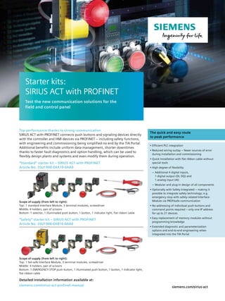Sirius act profinet start kit | PDF