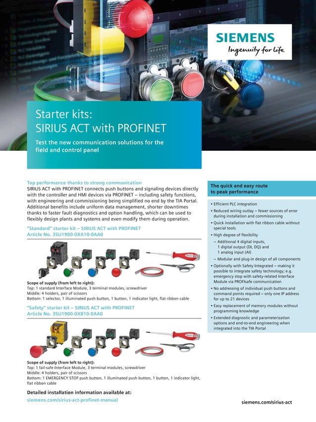 Sirius act profinet start kit | PDF