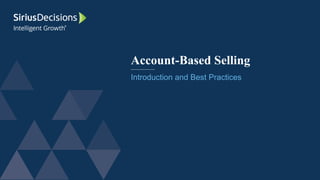 Account Based Sales for Key Account Growth | PPT