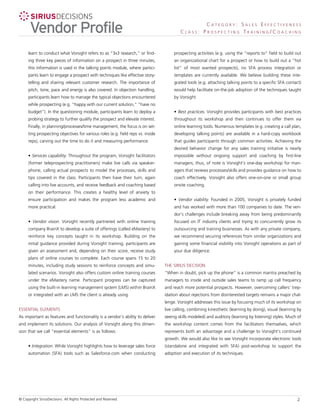 Sirius Decisions Vendor Profile Vorsight Prospecting Training | PDF