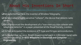 Sir jagdish chandra bose | PPTX