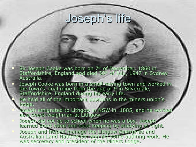 Sir joseph cook | PPT