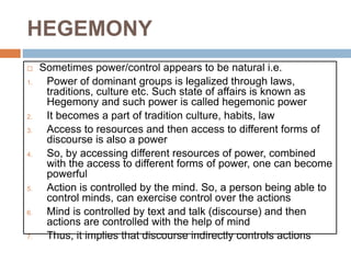 DISCOURSE AND POWER | PPTX
