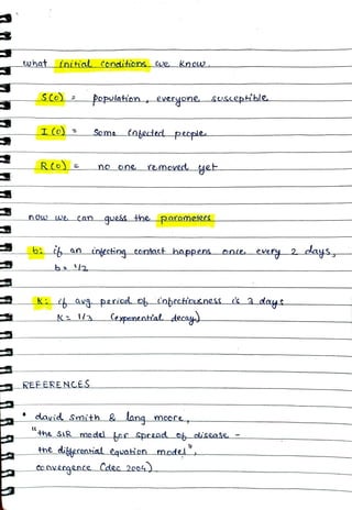 SIR Model - for spread of disease : Notes | PDF