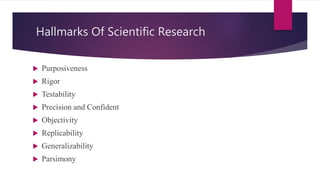 Hallmarks of Scientific Research | PPTX