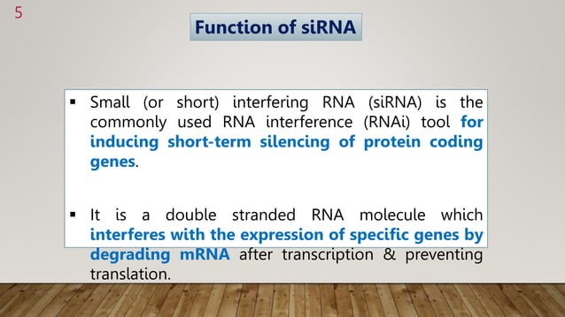 SiRNA & MiRNA.pptx | Programming Languages | Computing