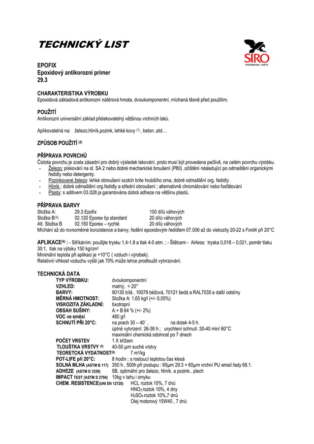 Siro technicky-list-29.3 | PDF