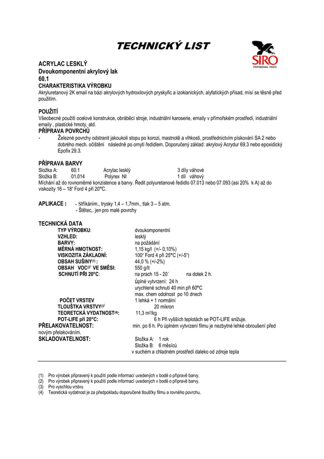 Siro technicky-list-60.1 | PDF
