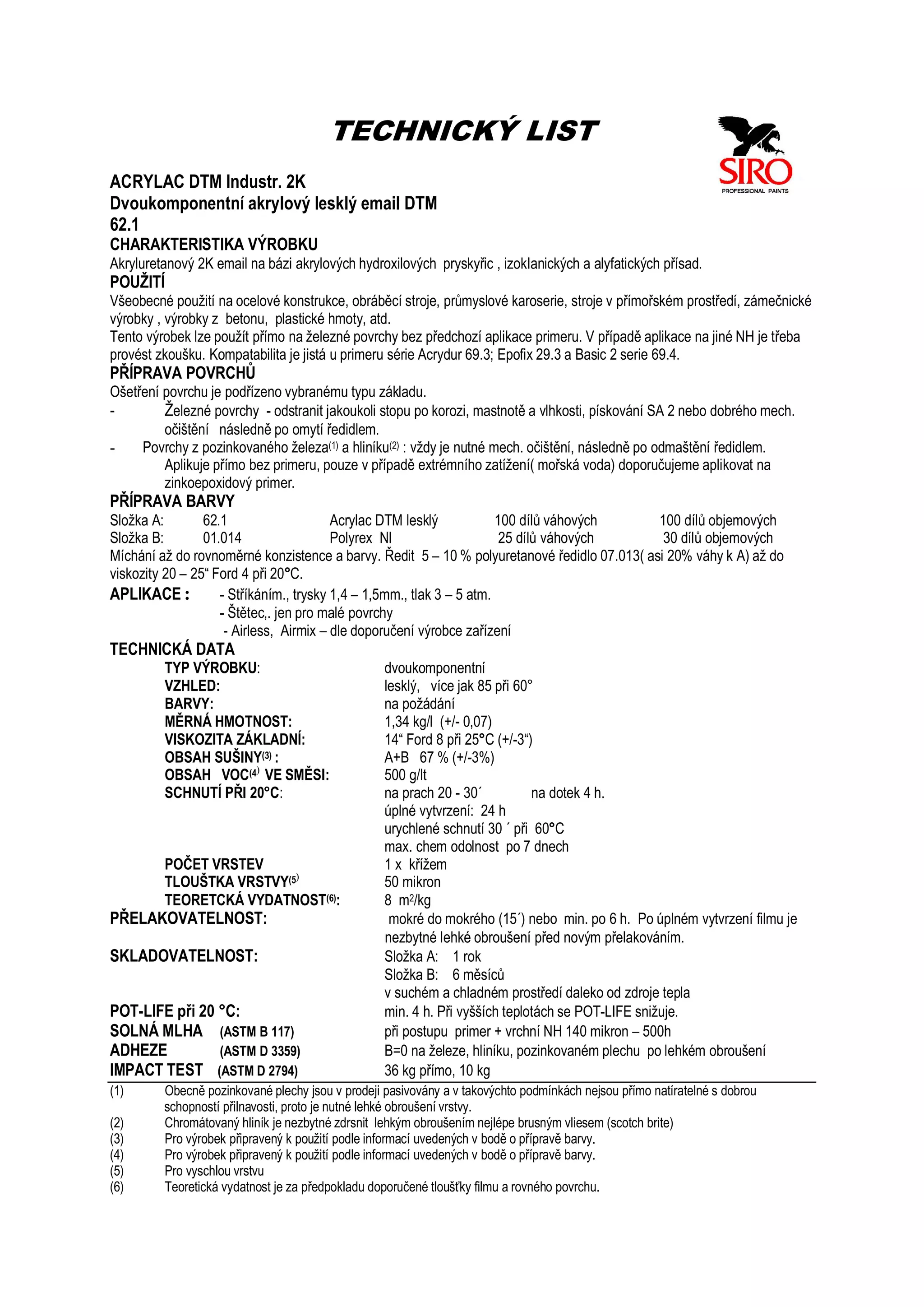 Siro technicky-list-62.1 | PDF
