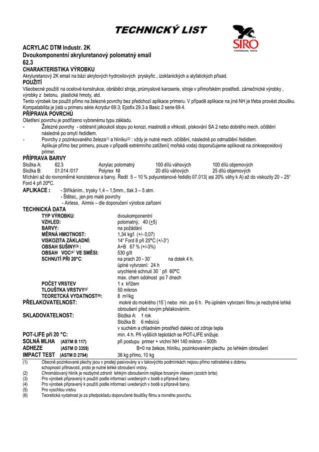 Siro technicky-list-62.3 | PDF