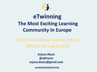 eTwinning - the most exciting community for schools in Europe | PPT