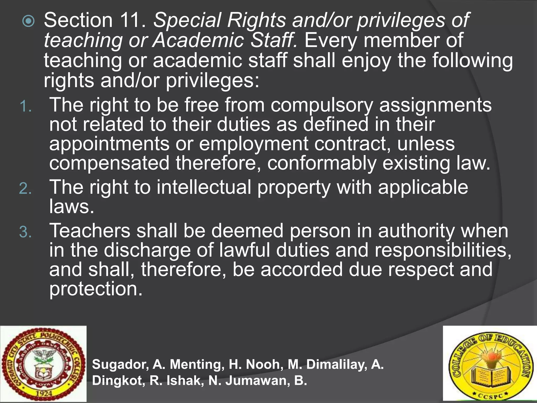 Legal Bases of the Teaching Profession | PPTX