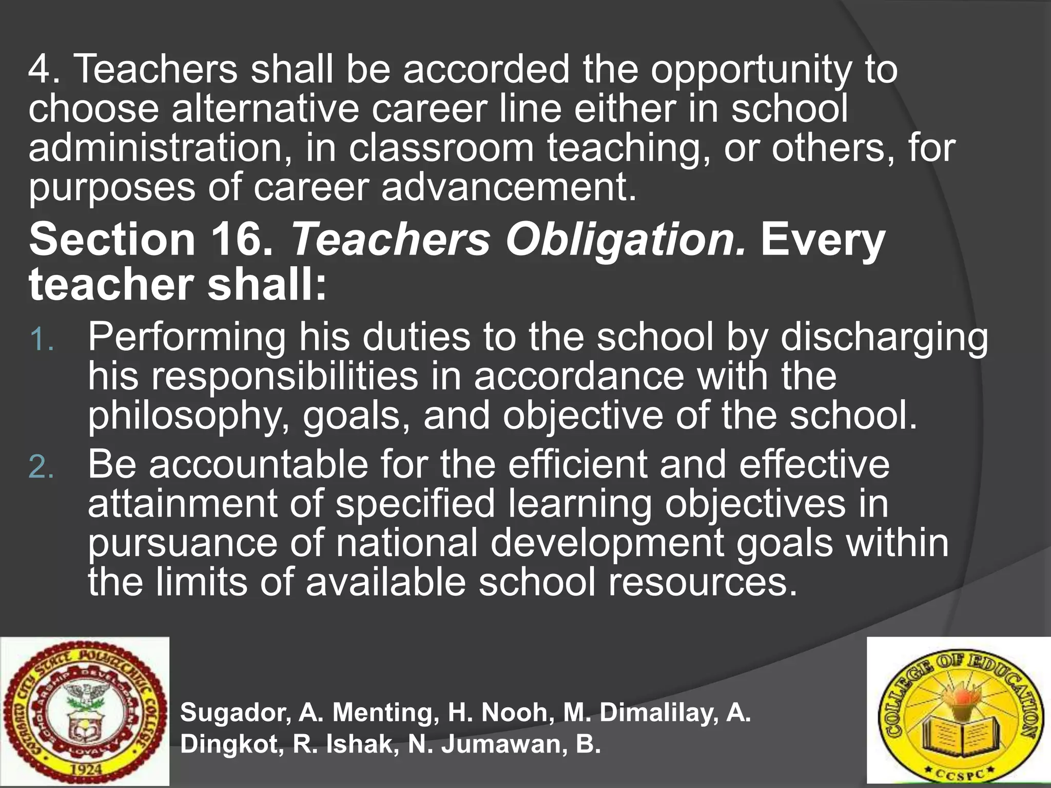 Legal Bases of the Teaching Profession | PPTX