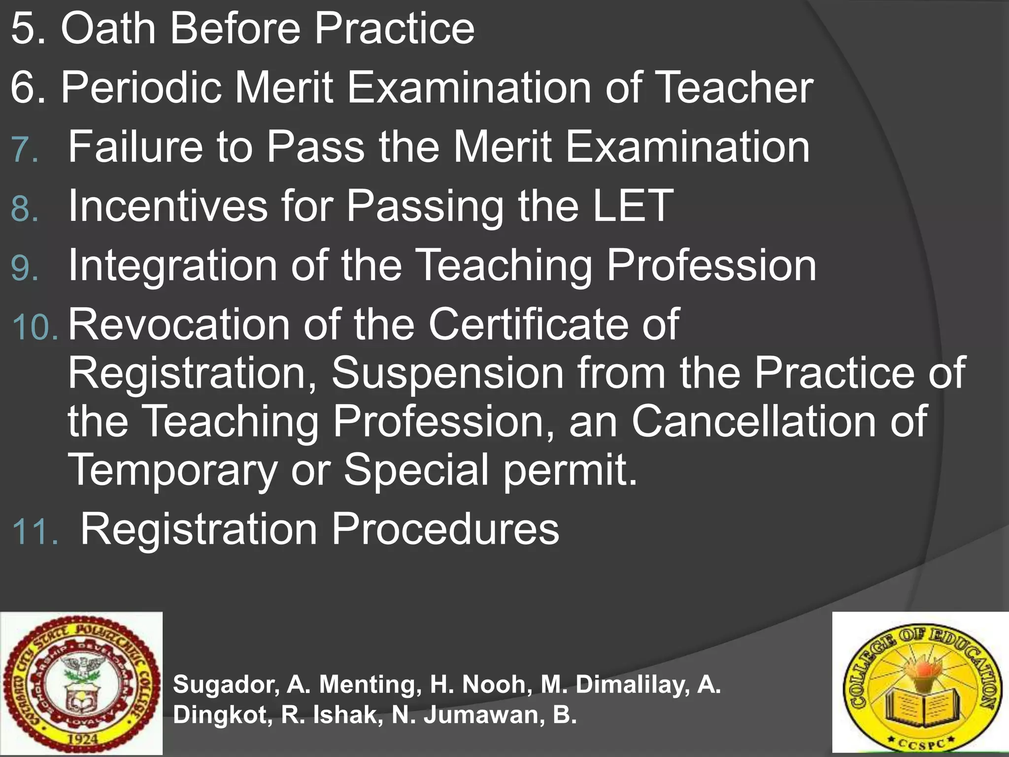 Legal Bases of the Teaching Profession | PPTX