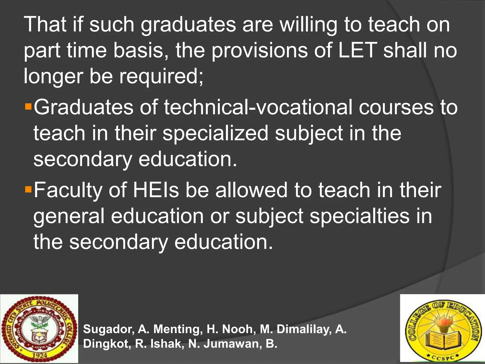 Legal Bases of the Teaching Profession | PPTX