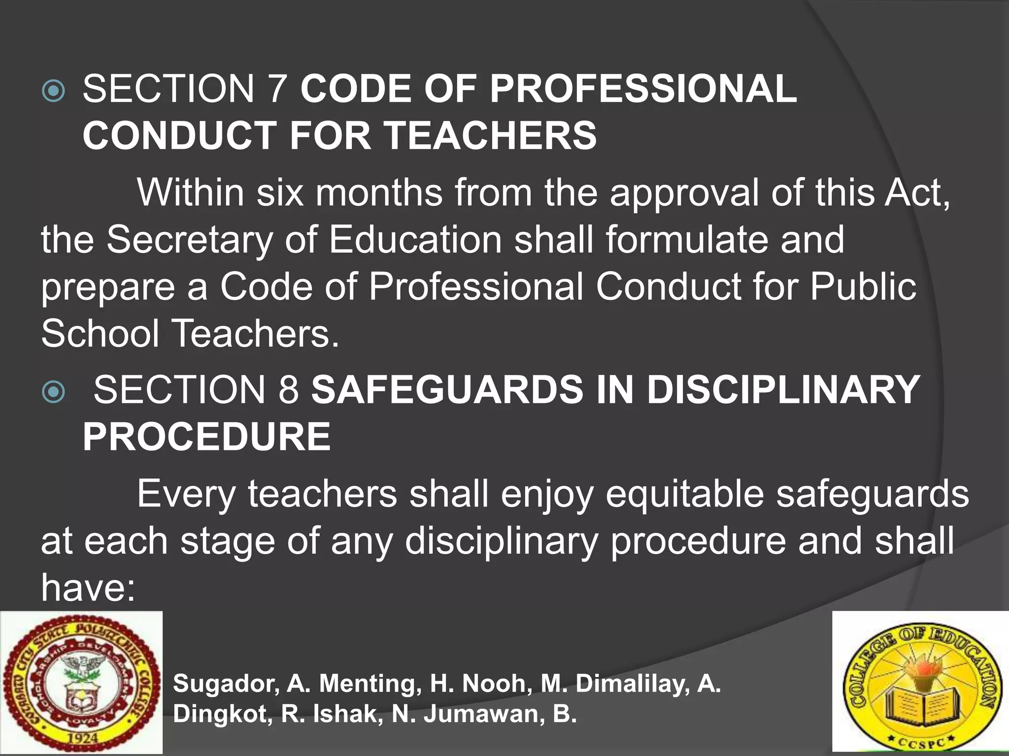 Legal Bases of the Teaching Profession | PPTX