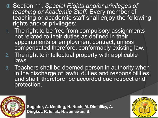 Legal Bases of the Teaching Profession | PPTX