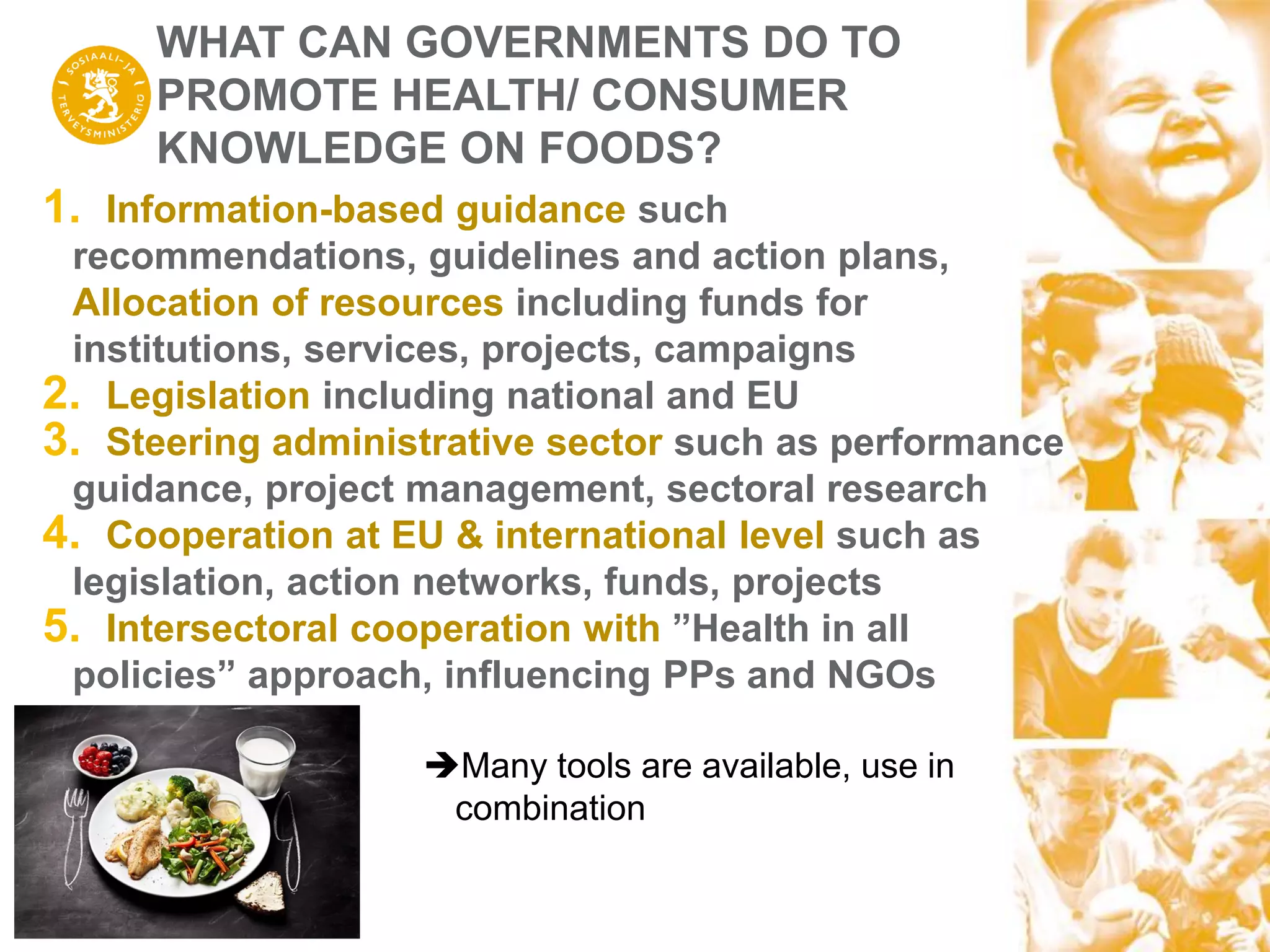Sirpa Sarlio, Policies to improve consumer knowledge on foods | PPT