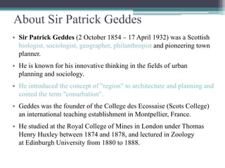 Sir patrick geddes | PPTX