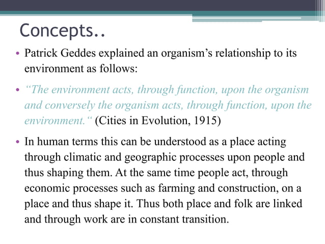 Sir patrick geddes | PPTX | Geography | Science