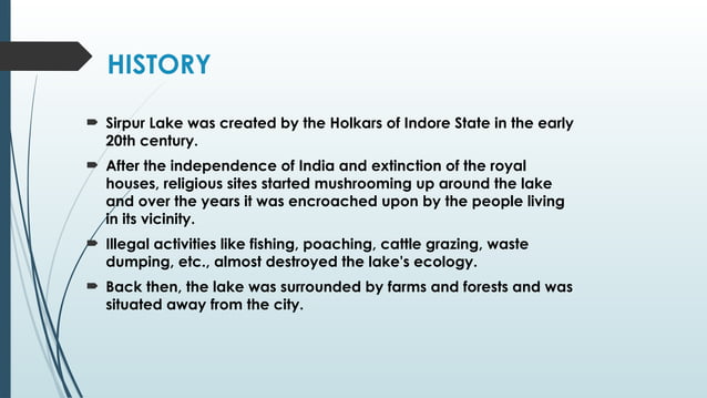 Sirpur Lake (Indore) - Ecology Case Study | PPTX | Zoos & Aquariums ...