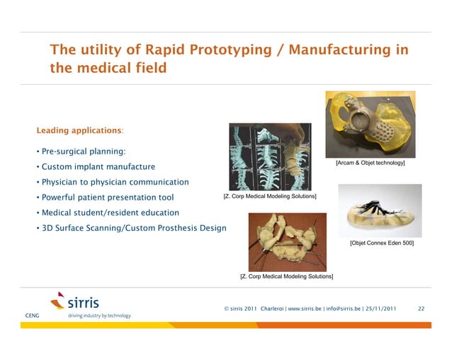 Medical applications of Additive Manufacturing Technologies in general ...