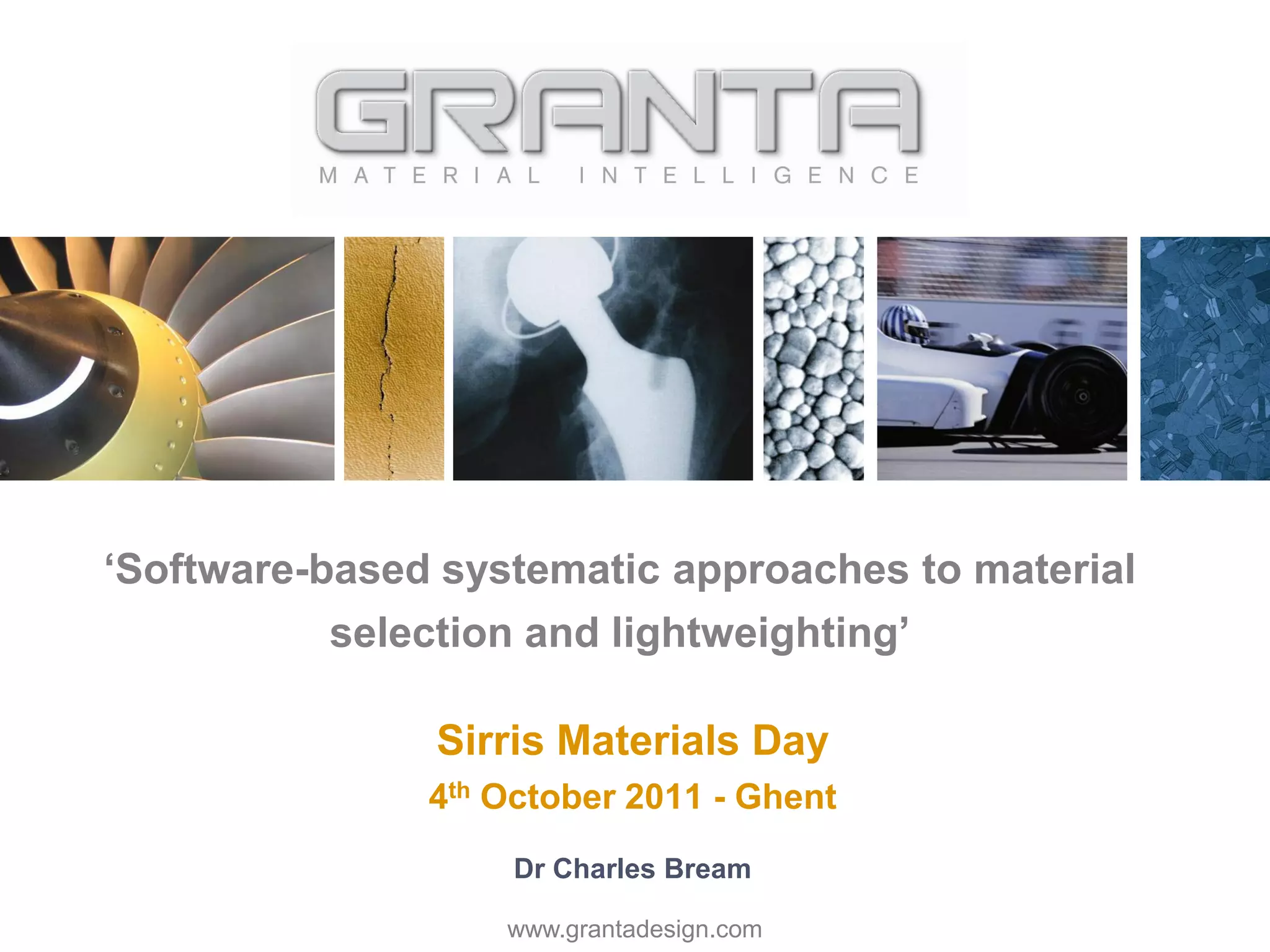 Sirris materials day 2011 systematic approaches to material selection ...
