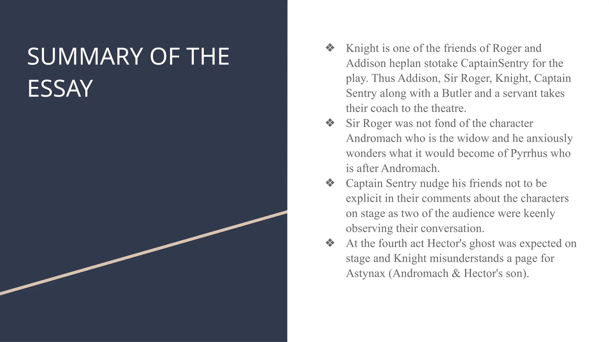 Detailed summary of the play Sir Roger at the Play | PPTX
