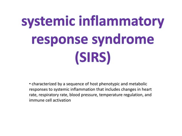 systemic inflammatory response syndrome (SIRS) | PPTX | Endocrine and ...