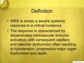 Systemic Inflammatory Response Syndrome | PPT