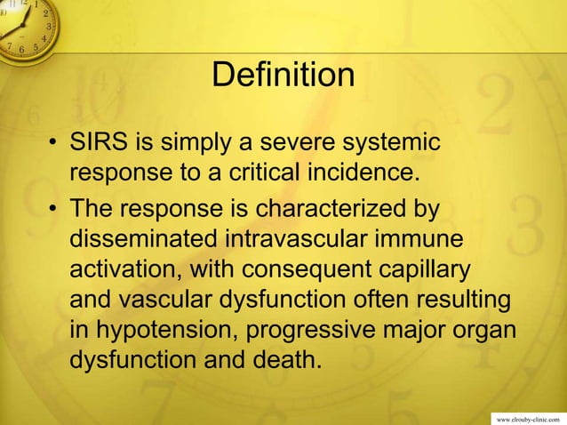 Systemic Inflammatory Response Syndrome Ppt Lung And Respiratory
