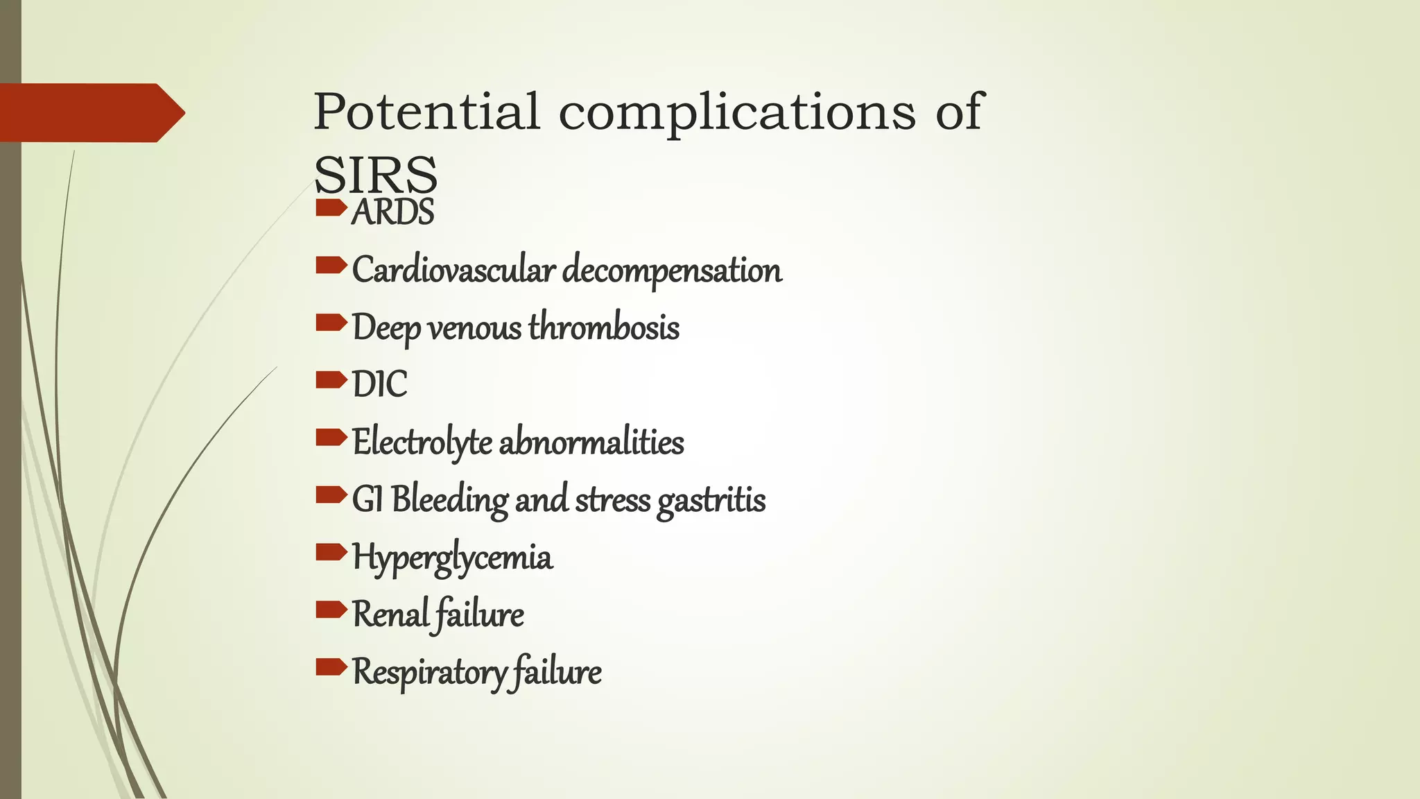 SIRS (SYSTEMIC INFLAMMATORY RESPONSE SYNDROME) | PPTX