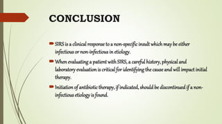 SIRS (SYSTEMIC INFLAMMATORY RESPONSE SYNDROME) | PPTX