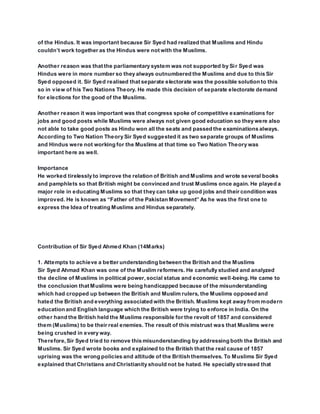 educational services of sir syed ahmed khan | DOCX