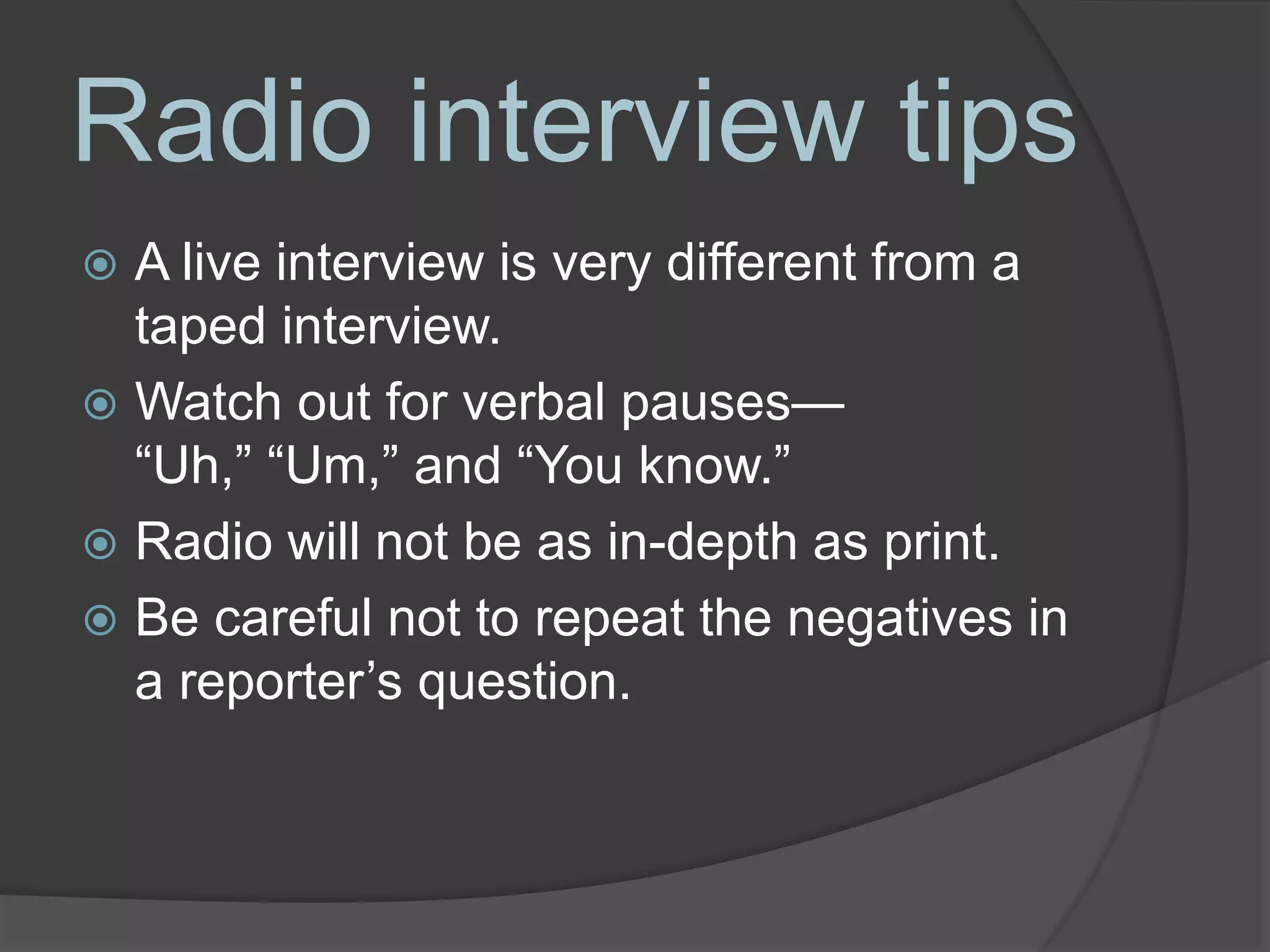 Tips for Radio Interview | PPTX