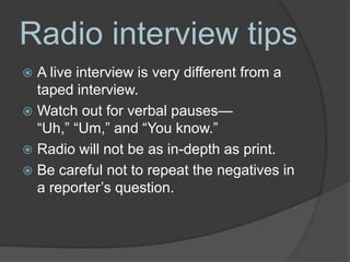 Tips for Radio Interview | PPTX