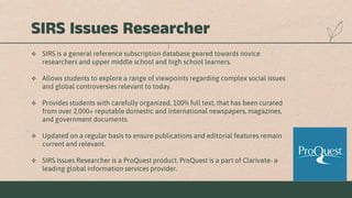 SIRS Issues Researcher Instructional Presentation | PPTX