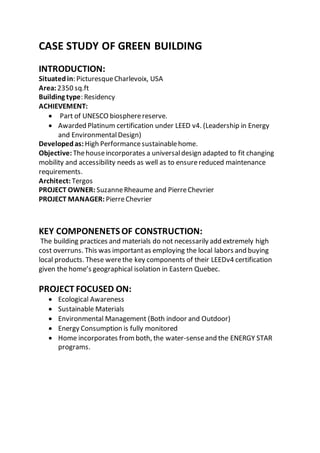 Green Building Case study | DOCX