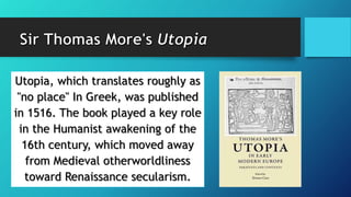 Sir Thomas More`s Utopia | PPTX