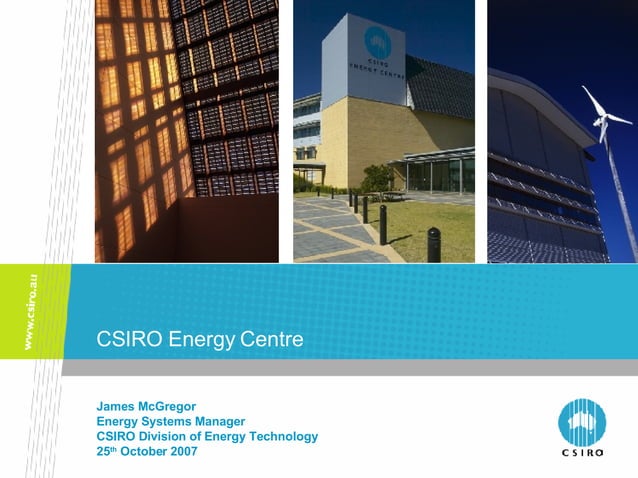 SiS Csiro Energy Centre Mc Gregor 2007 | PPT | Power and Energy ...