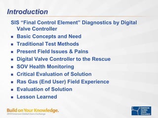 SIS “Final Element” Diagnostics Including The SOV, Using A Digital ...