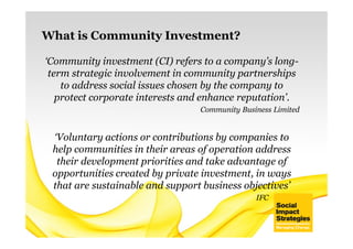Community Investment Strategies SiS lette | PDF