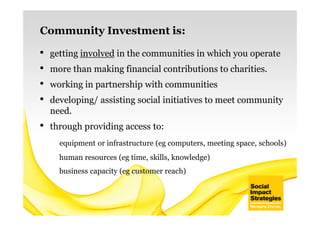 Community Investment Strategies SiS lette | PDF