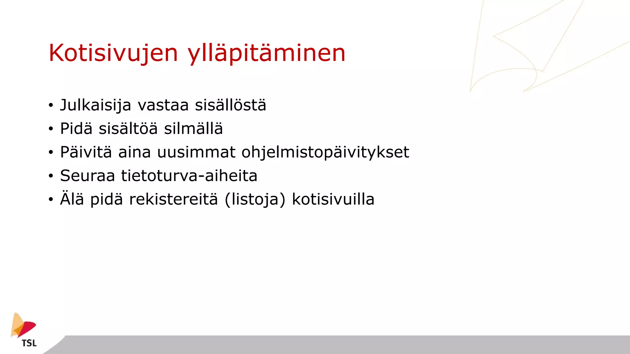 Sisallon tuottaminen verkkoon | PPT