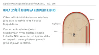 Sisältömarkkinointi on kuin Fortuna peli | PPT