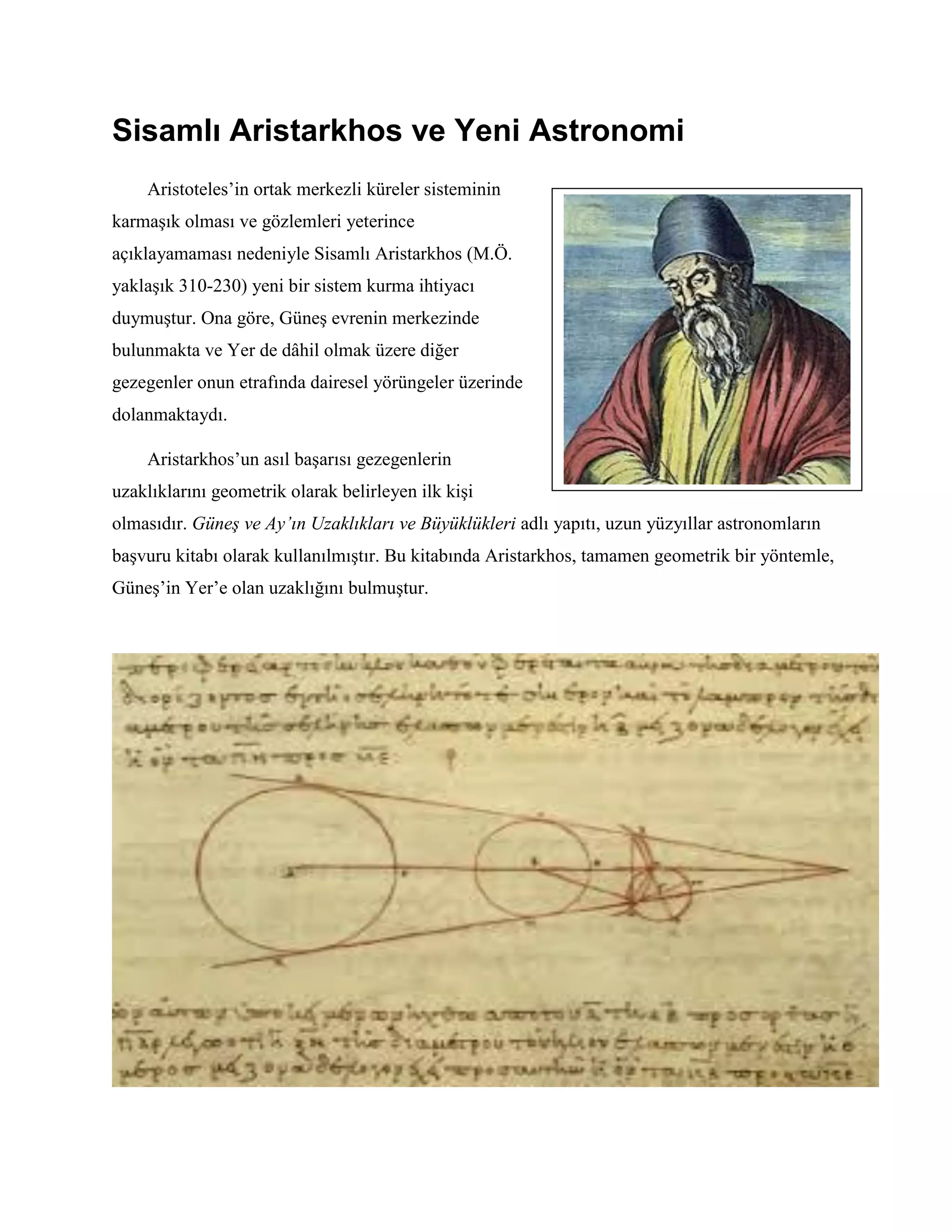 Sisamlı aristarkhos ve yeni astronomi | PDF