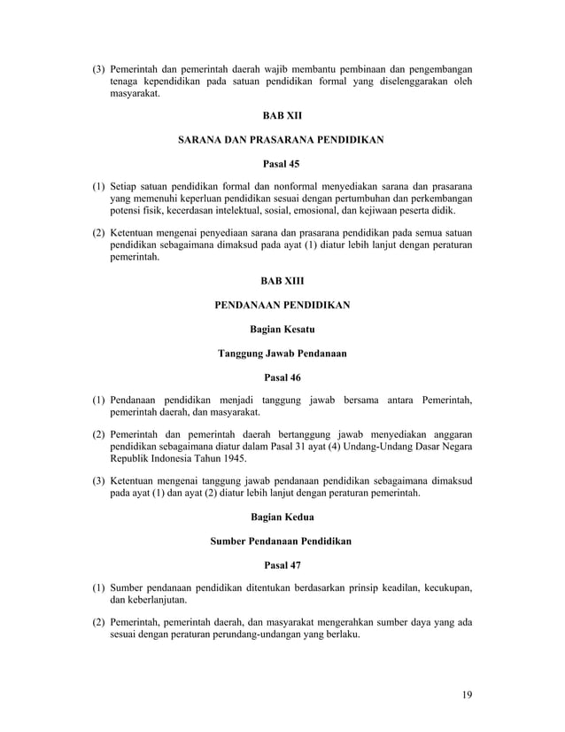 Sisdiknas uu no.20 tahun 2003 | PDF