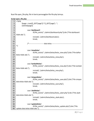 Sisfo akademik #1 - data kelas | PDF